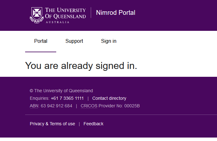 When I logout the feedback is confusing · Issue #12 · UQ-RCC/nimrod-portal · GitHub