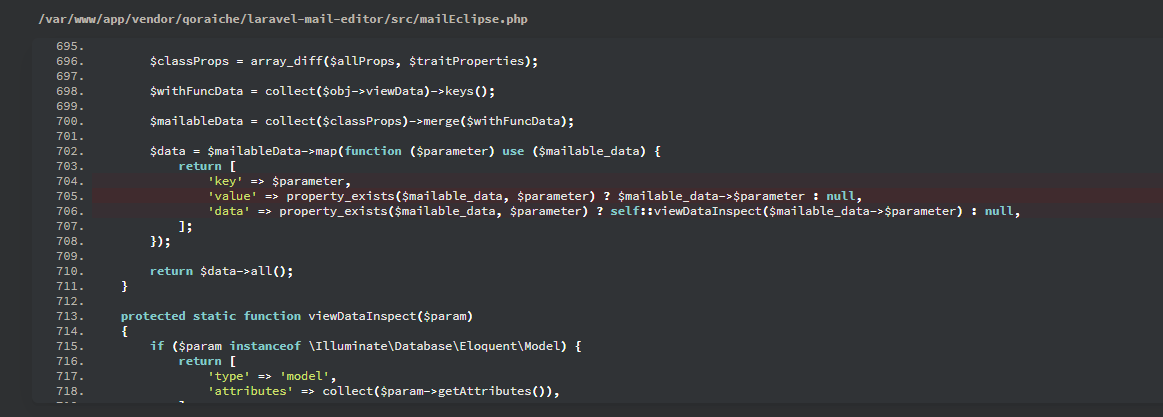 Exception: Cannot access private property · Issue #69 · Qoraiche/laravel-mail-editor · GitHub