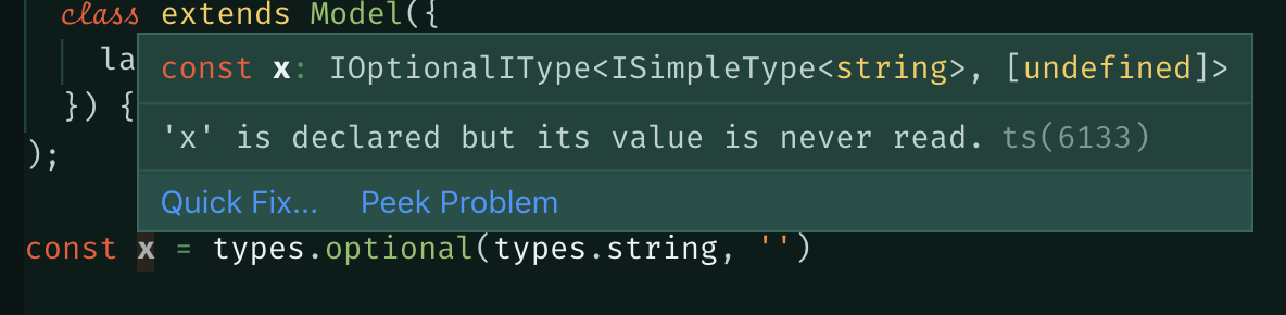 Using types.optional(Model, {}) with typescript will throw an error · Issue #1208 · mobxjs/mobx ...
