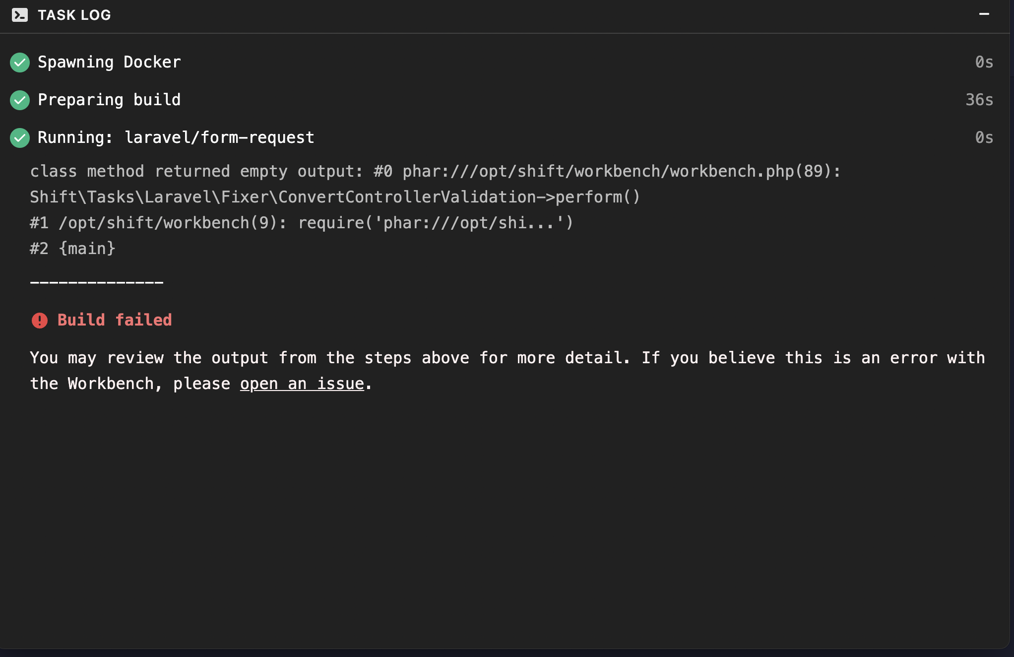 Controller Validation task returns empty output · Issue #79 · laravel-shift/workbench-issues ...
