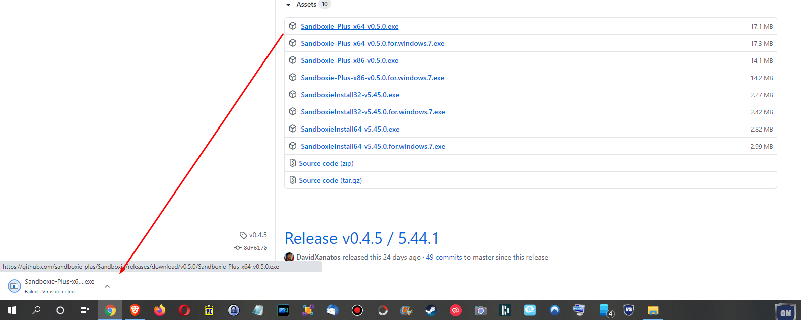 Chrome scanner says failed download - Virus detected (x64 v0.5) · Issue ...