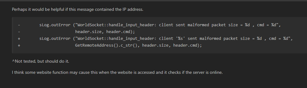 Feature: Adding IP address in the log of malformed packets [$15 awarded ...
