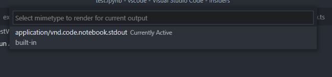 Built in renderers for notebook outputs not overridden by renderers contributed by extension ...