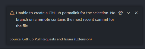 Copy github permalink should not work or be disabled for files that used to be tracked by git ...