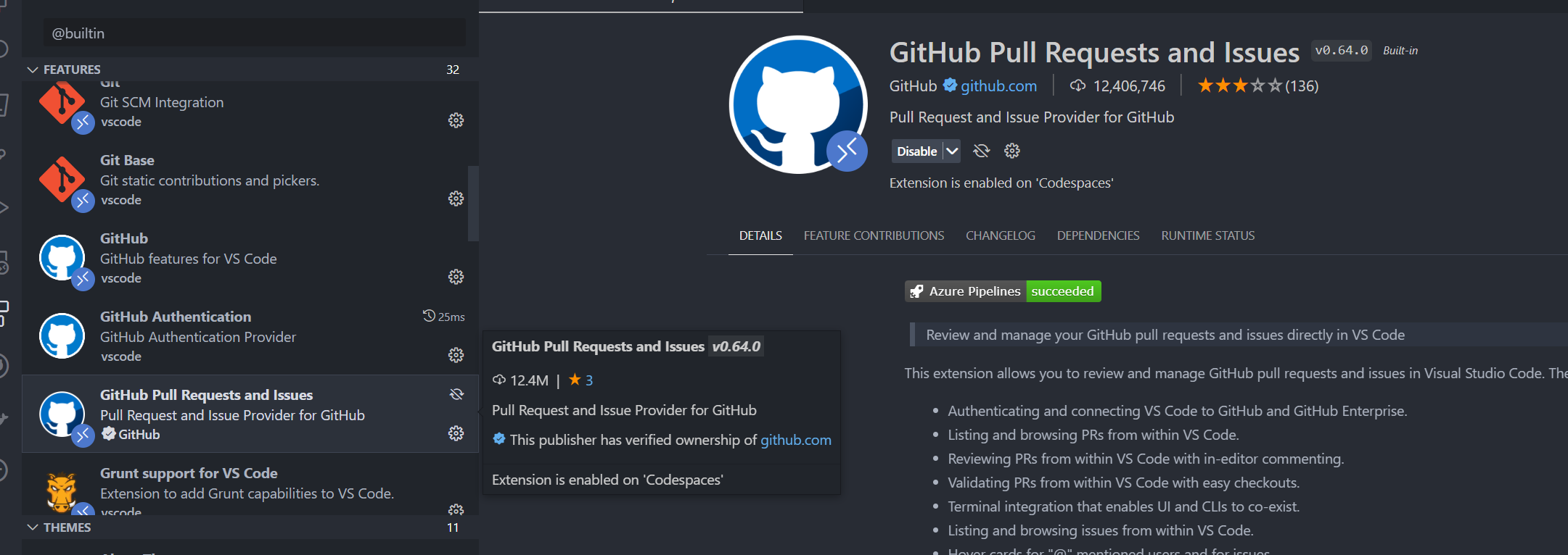 Inconsistent extension version shown in Codespace · Issue #181095 · microsoft/vscode · GitHub