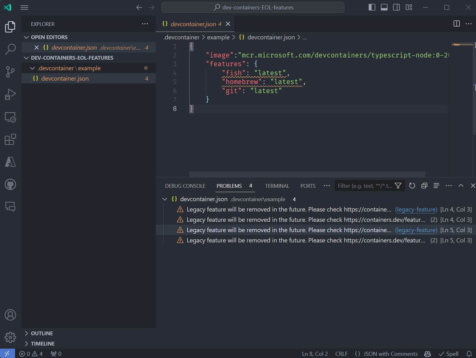 Opening EOL errors that show when opening the folder results in 2x the errors · Issue #9024 ...