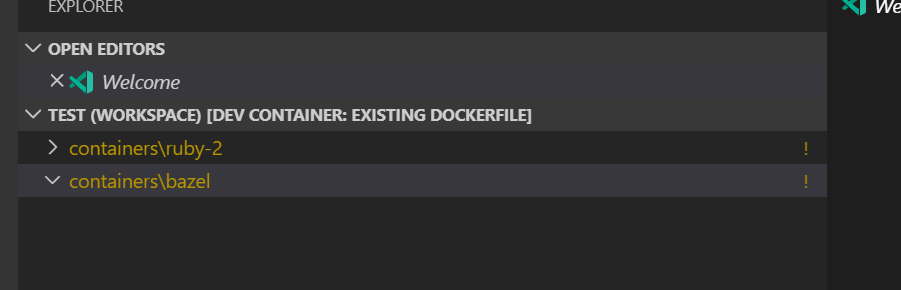 "Remote Containers: Reopen Folder in Container" should annotate which project a Dockerfile ...