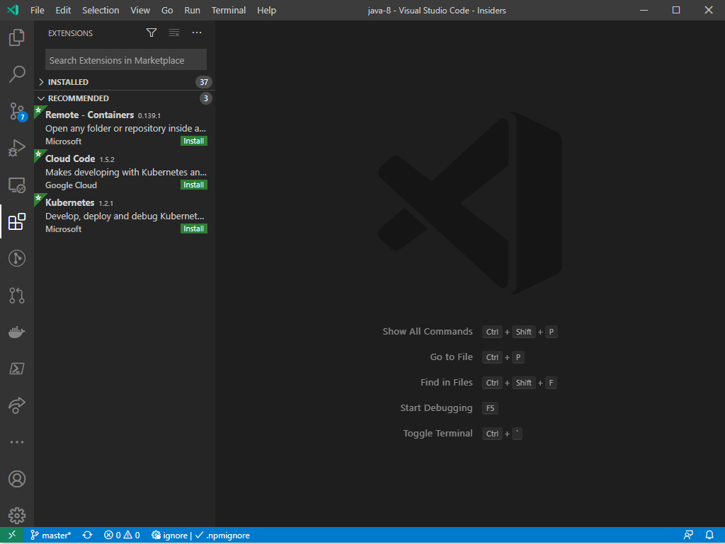 VS Code does not prompt to install Remote-Containers extension · Issue ...
