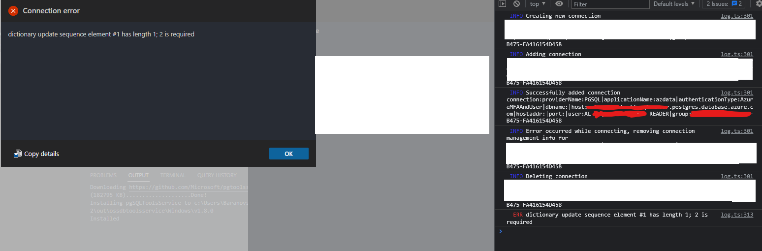dictionary update sequence element #1 has length 1; 2 is required · Issue #434 · microsoft ...