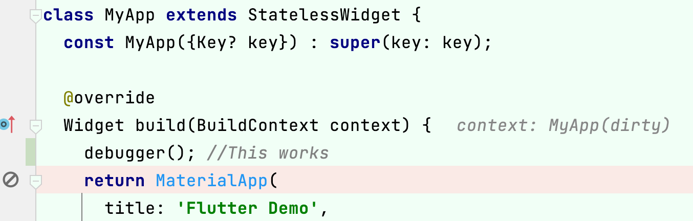 Breakpoint Doesnt Work When Running Test · Issue 98446 · Flutter