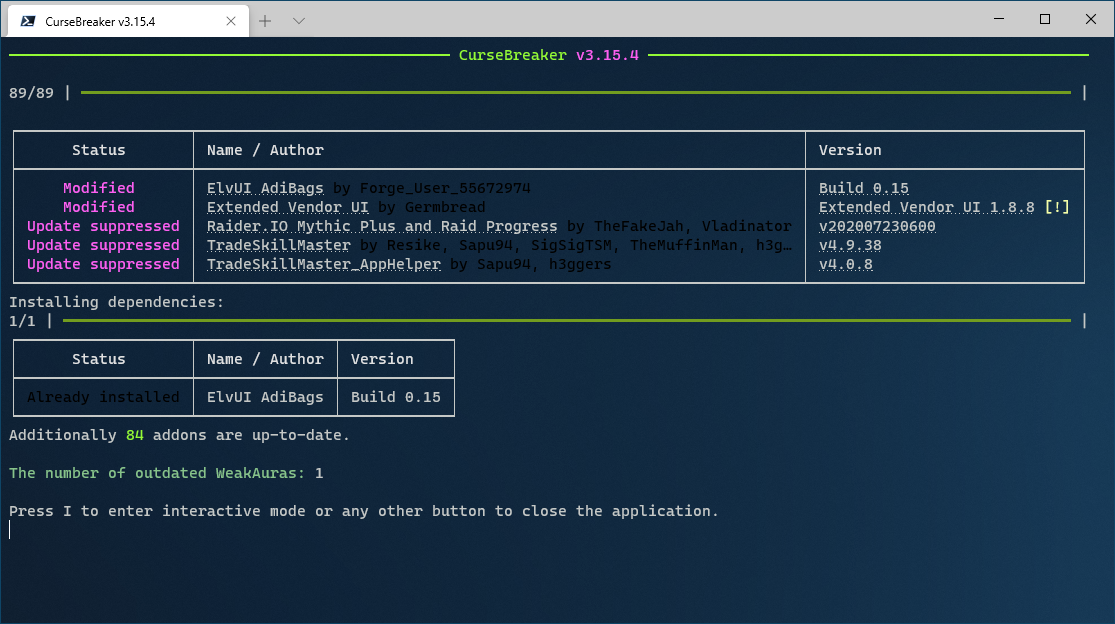 Installing dependencies · Issue #262 · AcidWeb/CurseBreaker · GitHub