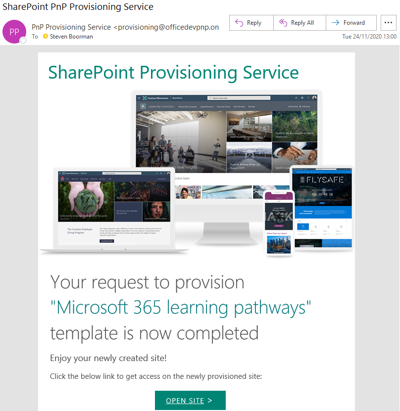 Your request to provision "New Employee Onboarding Hub" template failed! · Issue #346 ...
