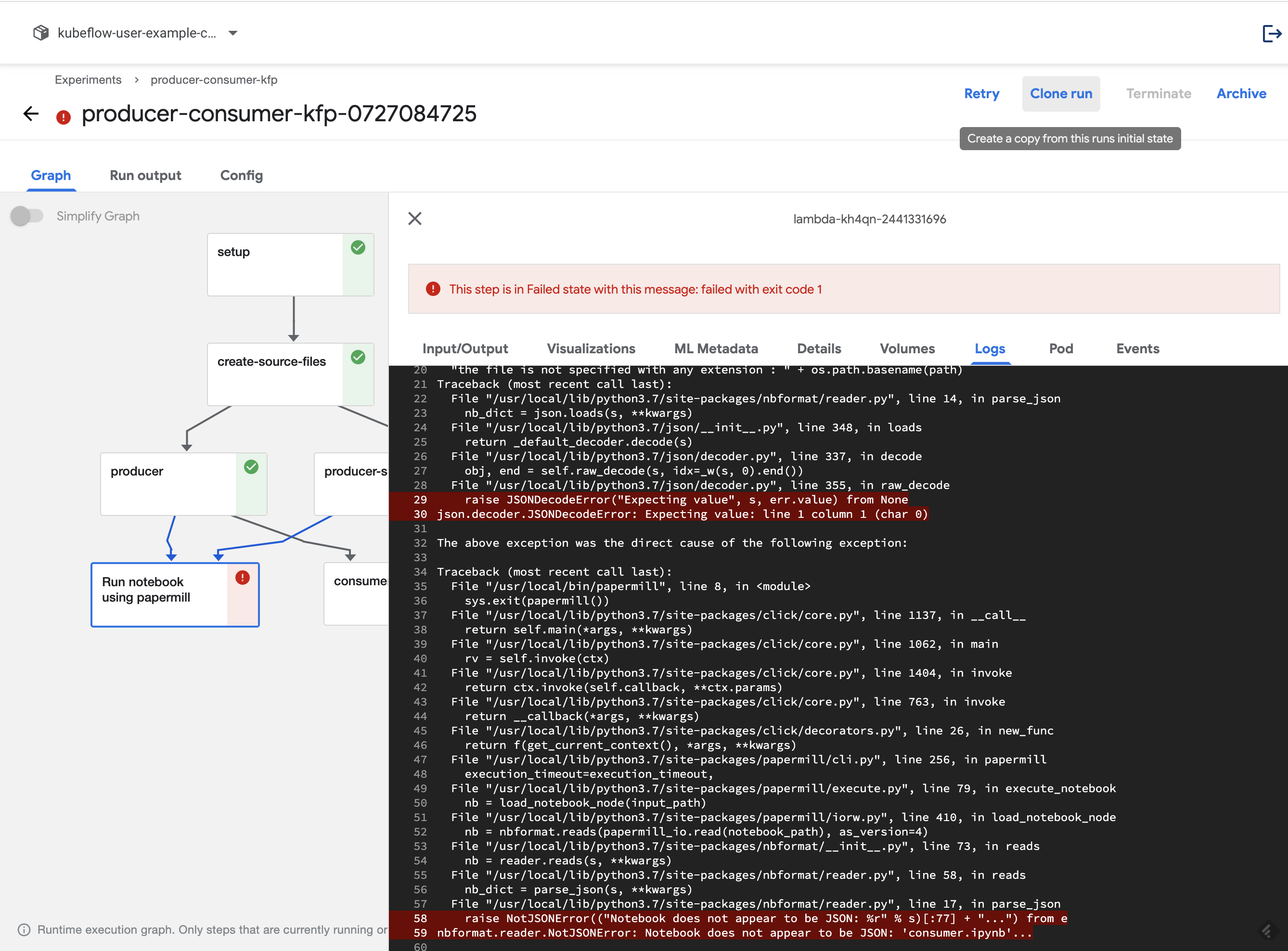 Error executing notebook using "run notebook using papermill" kfp component · Issue #1967 ...