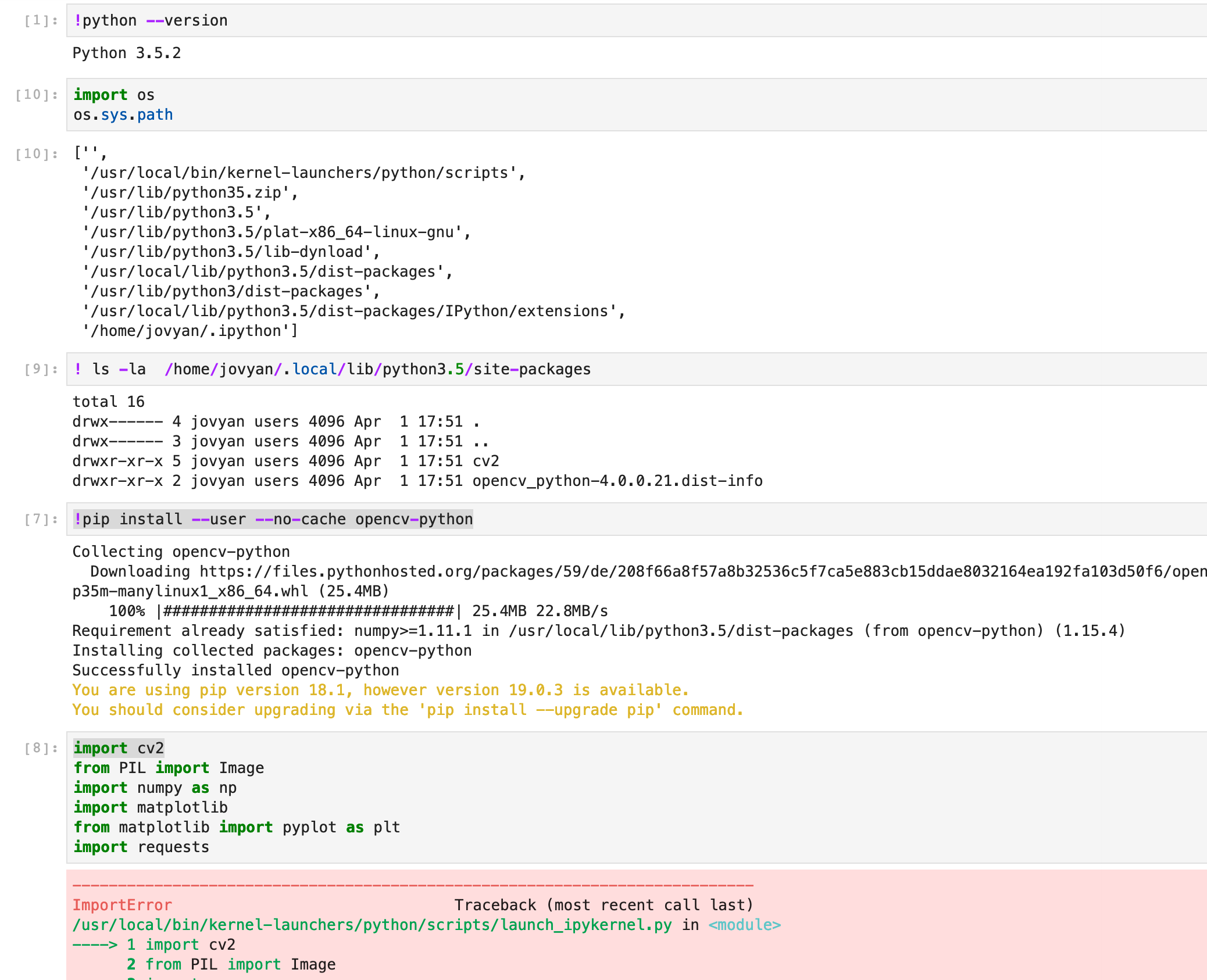 Pip install library to user from Jupyter Notebook cell does not work on K8s environment · Issue #622 · jupyter-server/enterprise_gateway · GitHub