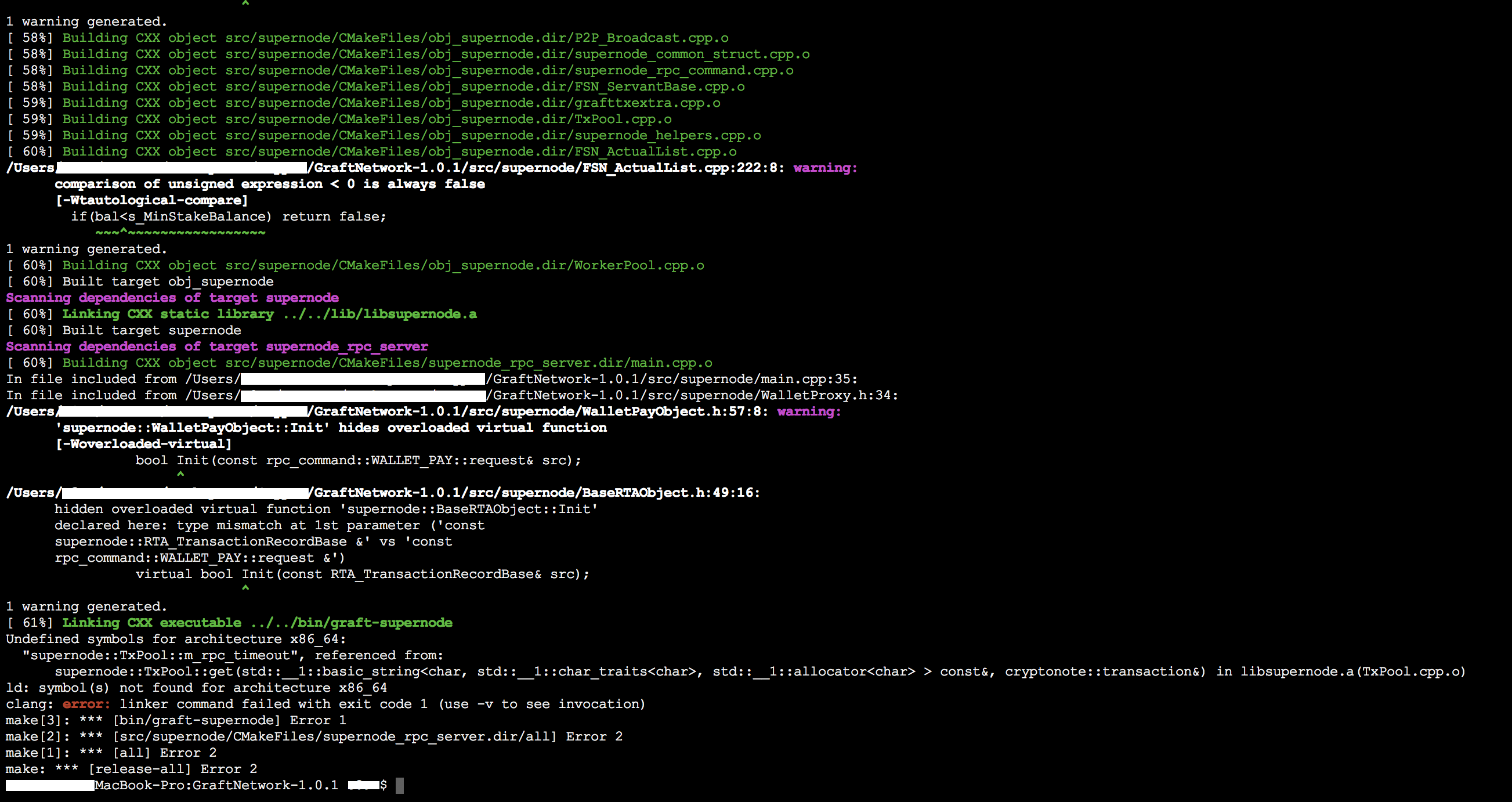 Graft Release v1.0.1 Build Failed OSX · Issue #103 · graft-project ...