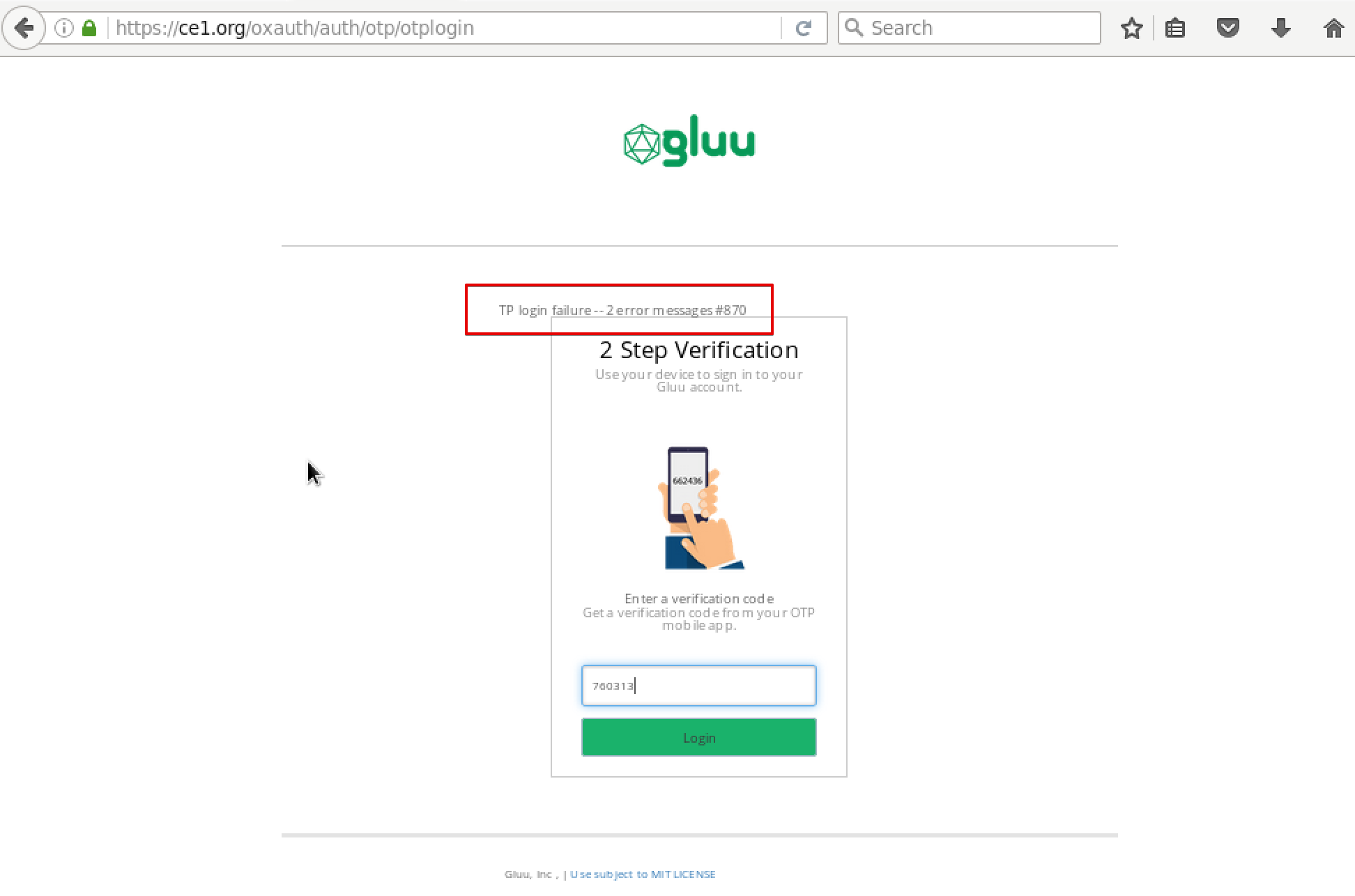 Extra string on OTP login screen · Issue #891 · GluuFederation/oxAuth · GitHub