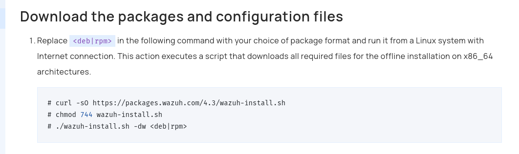 `wazuh Installsh` Offline Must Improve The Argument Management When Selecting Rpm Or Deb 