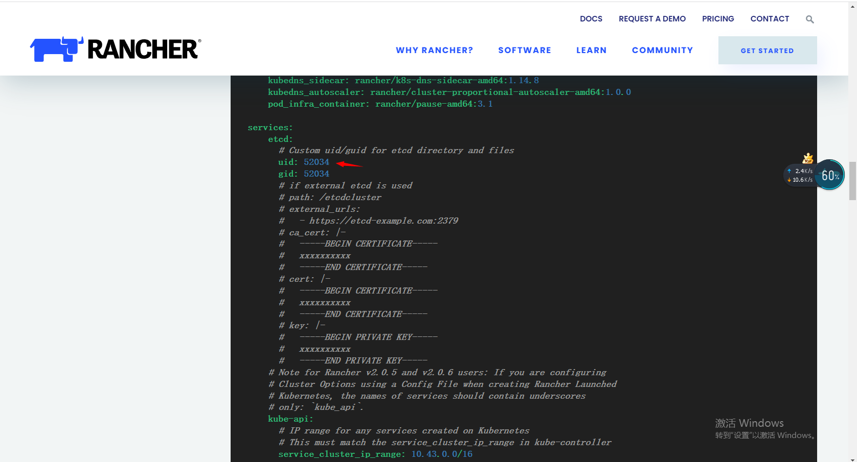 [Rancher2 RKE] RKE questions about cluster.yaml (services uid gid) · Issue #2802 · rancher/rke ...