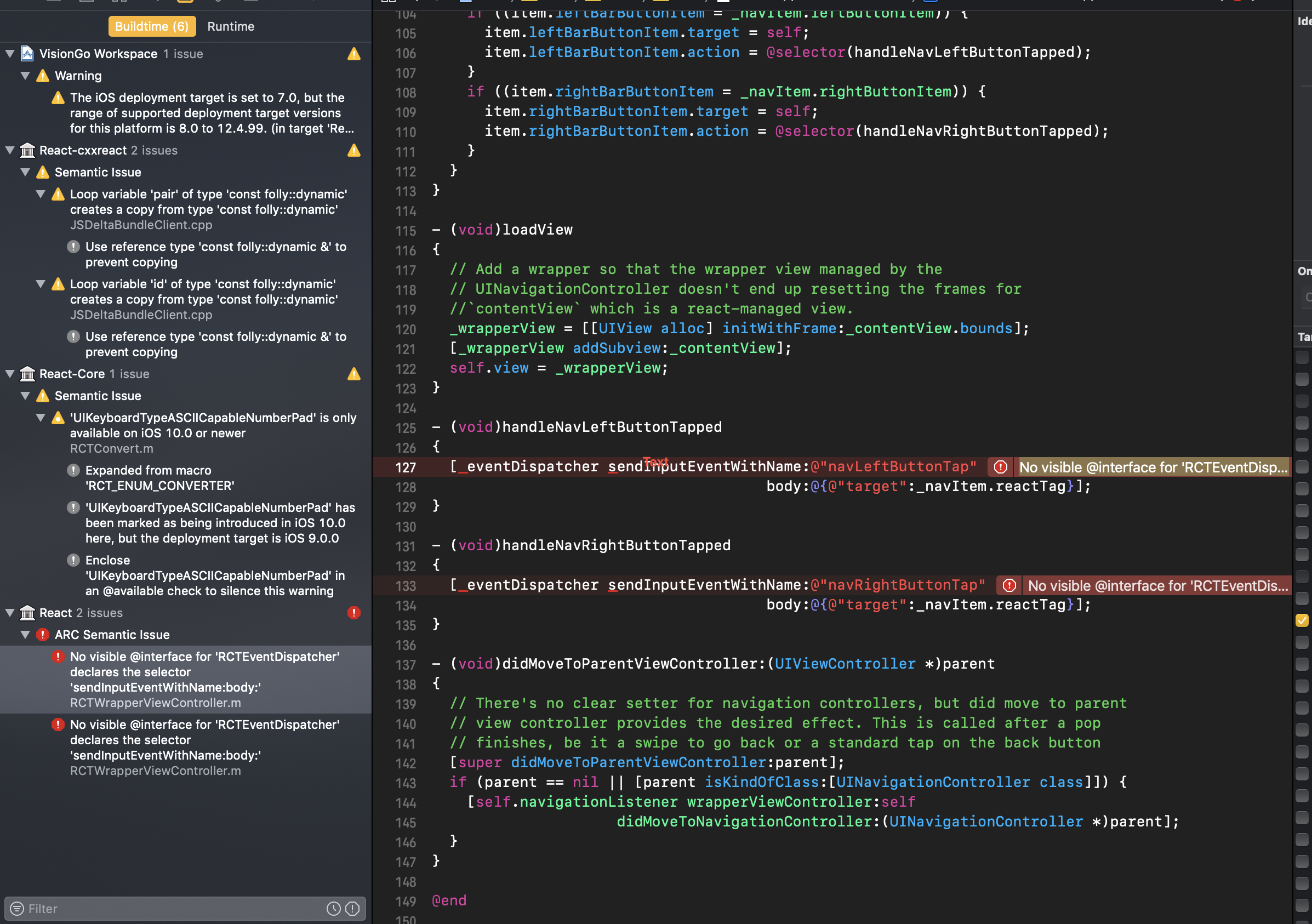 No visible @interface for 'RCTEventDispatcher' declares the selector 'sendInputEventWithName ...