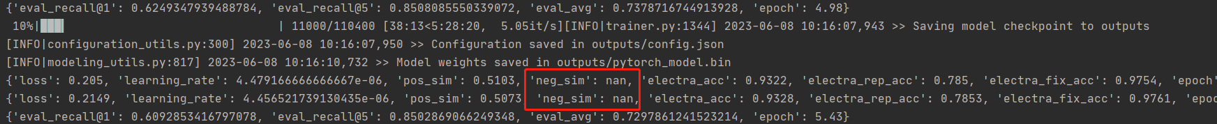 when will the parameter 'neg_sim' be 'nan'? · Issue #19 · voidism/DiffCSE · GitHub