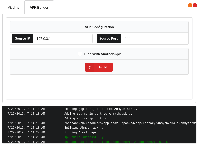 Both Built in Binders not working · Issue #147 · AhMyth/AhMyth-Android-RAT · GitHub