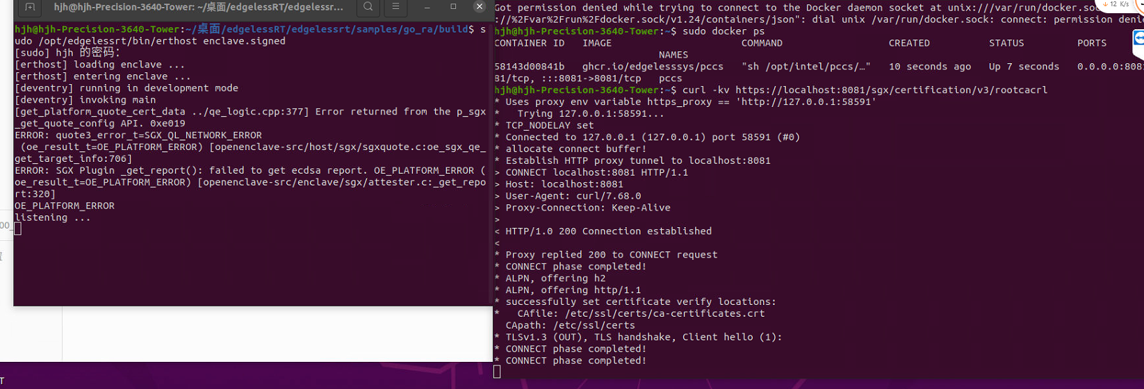 OE_PLATFORM_ERROR · Issue #111 · edgelesssys/edgelessrt · GitHub