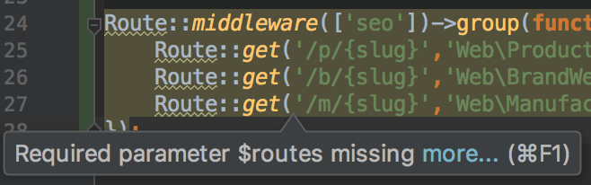 Route::middleware is missing from _ide_helper.php · Issue #606 · barryvdh/laravel-ide-helper ...