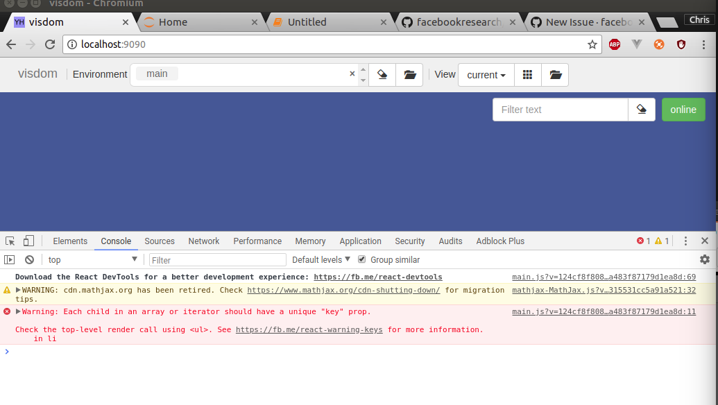 no plot shown on the webpage · Issue #337 · fossasia/visdom · GitHub