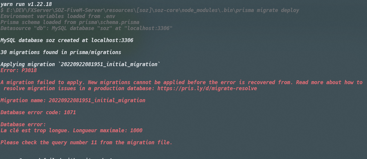[RESOLU] Erreurs lors de la migration · SOZ-Faut-etre-Sub SOZ-FiveM-Server · Discussion #113 ...