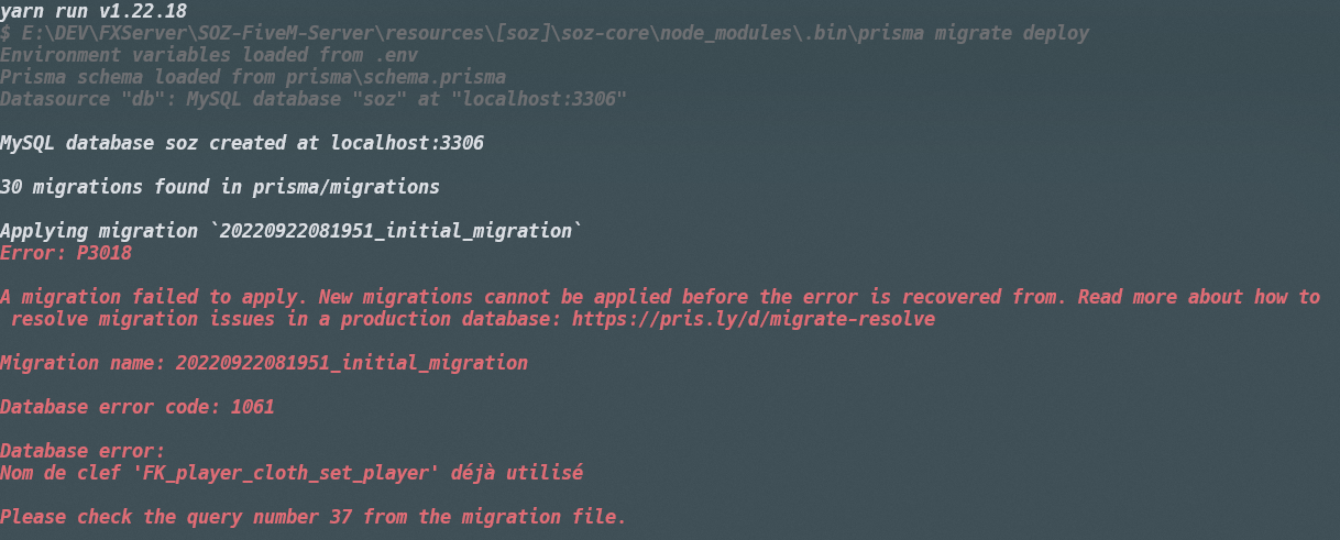 [RESOLU] Erreurs lors de la migration · SOZ-Faut-etre-Sub SOZ-FiveM-Server · Discussion #113 ...