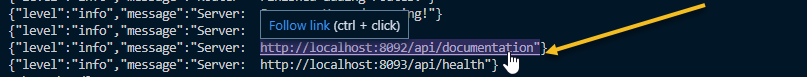 ctrl+click on hyperlink in the terminal, written from a log message is ...