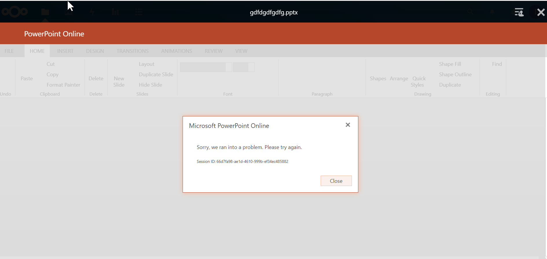 Powerpoint: Sorry we ran into a problem. Please try again · Issue #140 ...