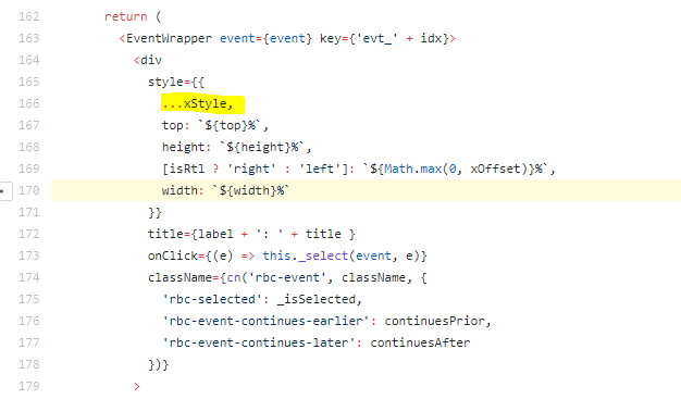 styles included in eventPropGetter can be overwrite at template ...