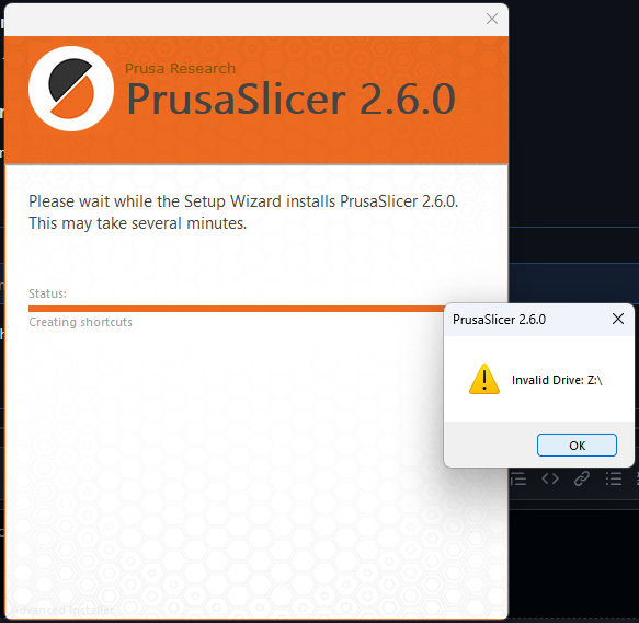 Prusaslicer 2.6.0 invalid drive Z · Issue #10969 · prusa3d/PrusaSlicer · GitHub