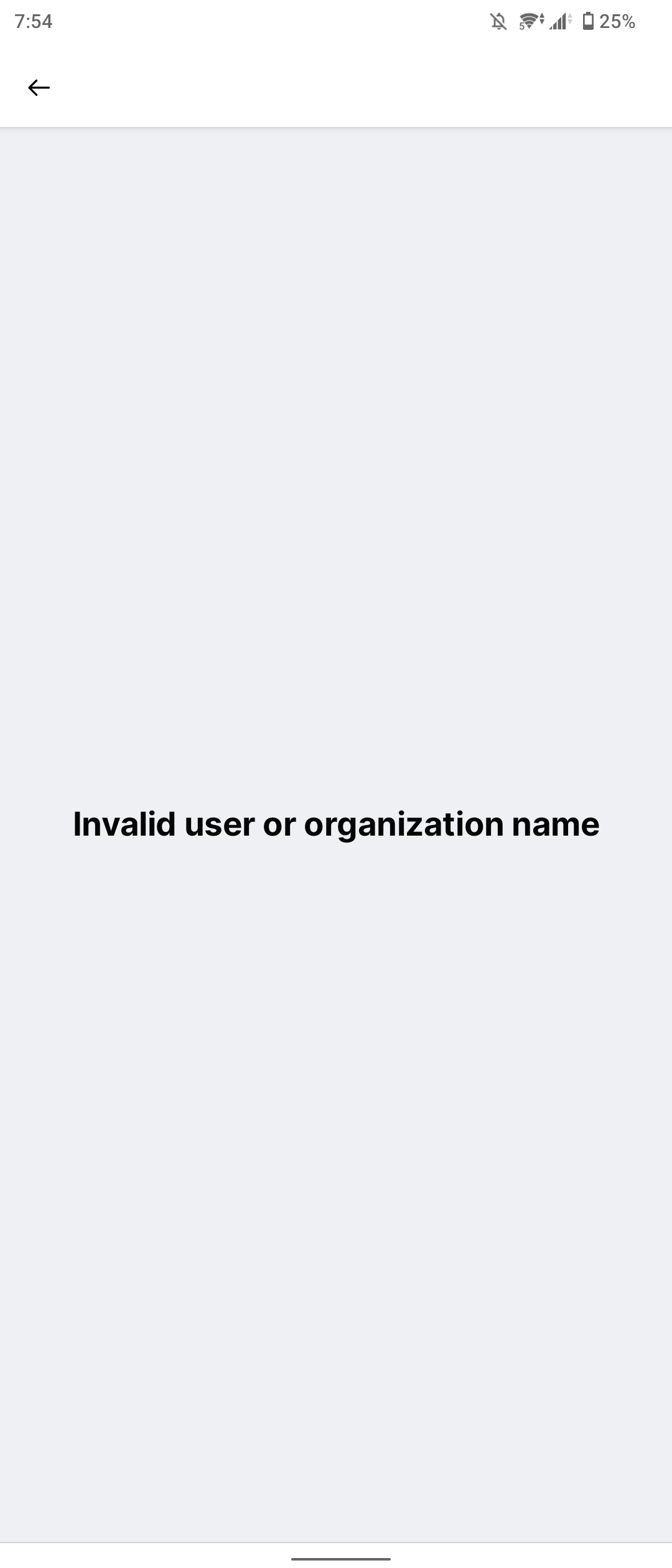 Cannot see a page with a user or organization name ending in a hyphen in GitHub Mobile for ...