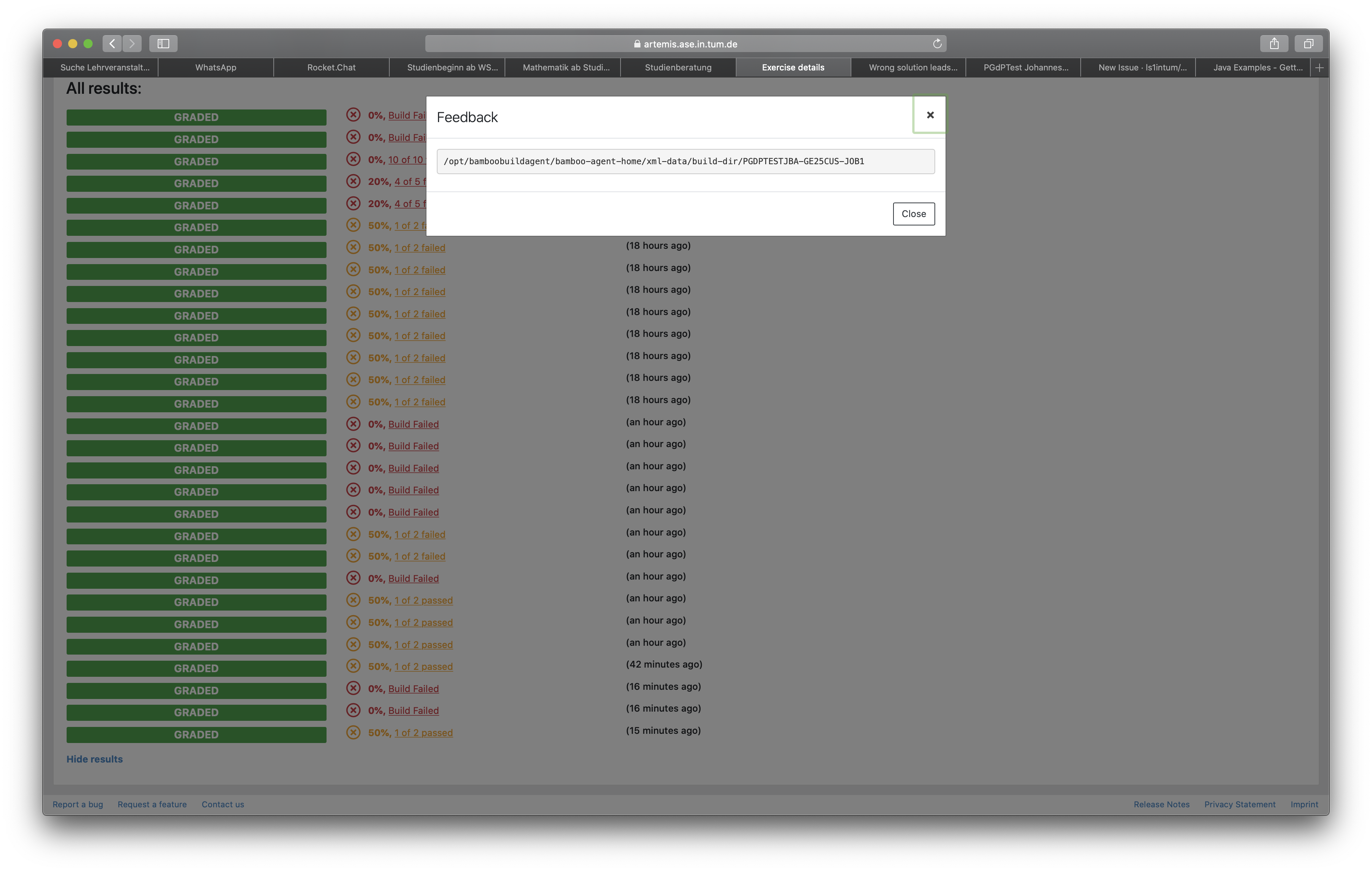 Wrong solution leads to cryptic error message · Issue #860 · ls1intum/Artemis · GitHub