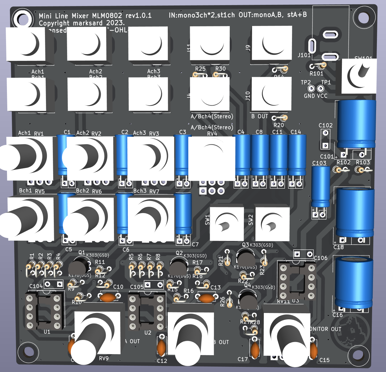 GitHub - marksard/mini_line_mixer_mlm0802: Mini Line Mixer MLM0802 is ...