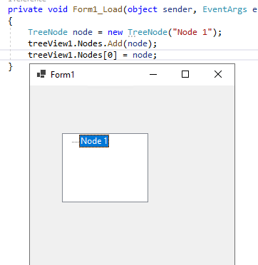 Setter of method this[int index] of class TreeNodeCollection should not allow adding a TreeNode ...