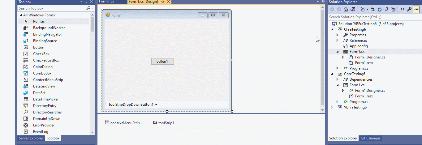 ToolStripItemCollection.AddRange(ToolStripItemCollection toolStripItems) causes ...