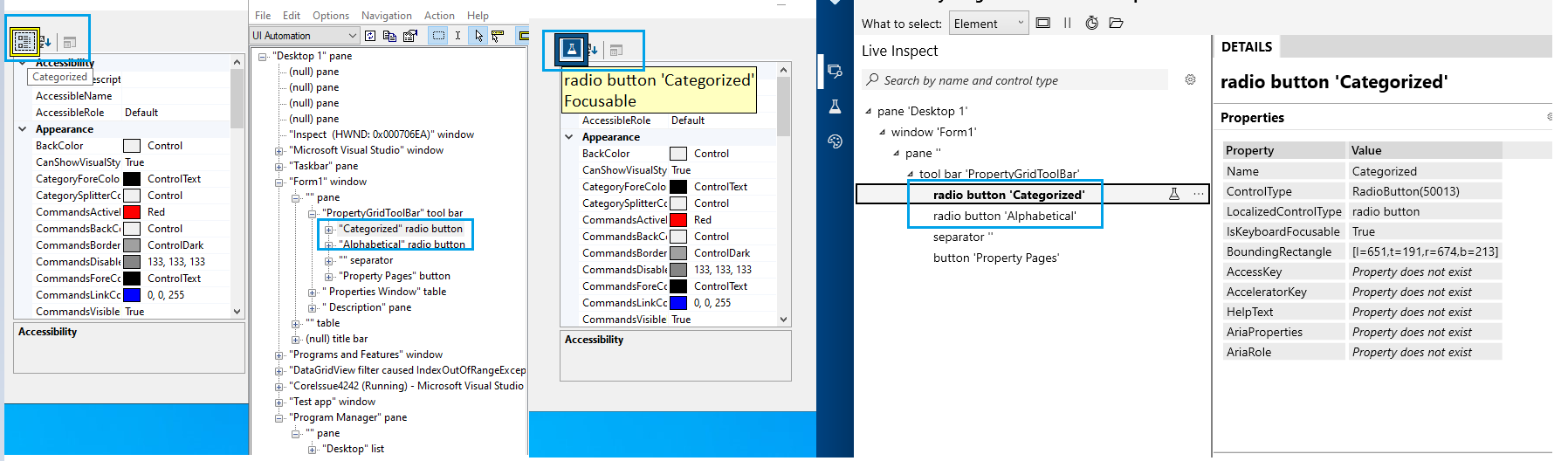 [Accessibility] An element of the given ControlType must support the ...