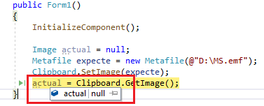 The return value of method Clipboard.GetImage() is null in the .NET Core 3.0 winforms ...
