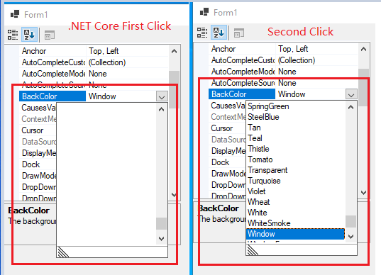 PropertyGrid: dropdown list is empty after expanding properties for the first time · Issue #1084 ...