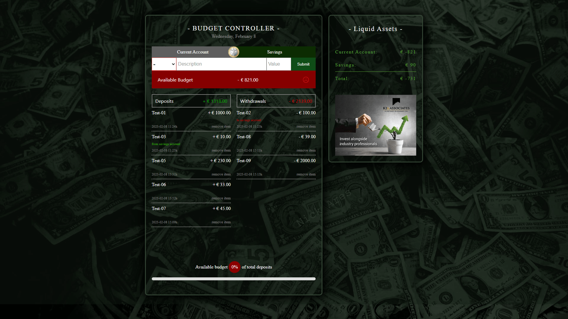 GitHub - Noud63/cashflow-controller: Cashflow controller