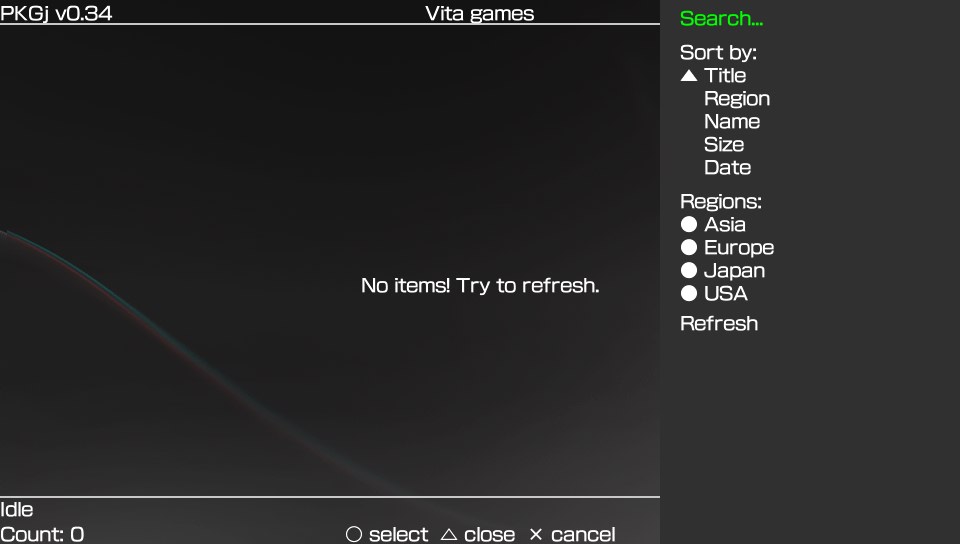 No items!Try to refresh,Pressed the refresh button did not respond · Issue #196 · blastrock/pkgj ...