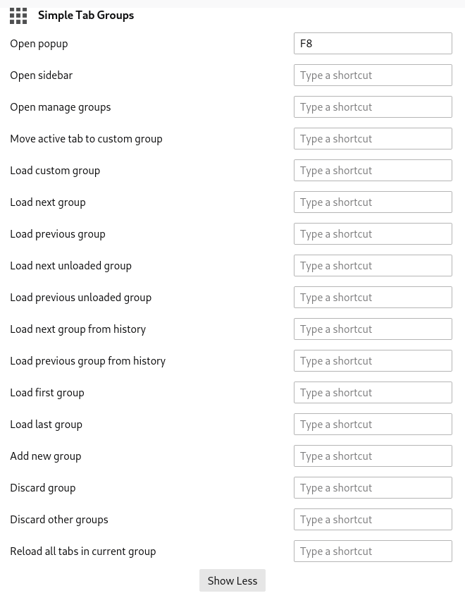 Pressing Ctrl+9 switches to a specific group, instead of using the Firefox native go to last tab ...