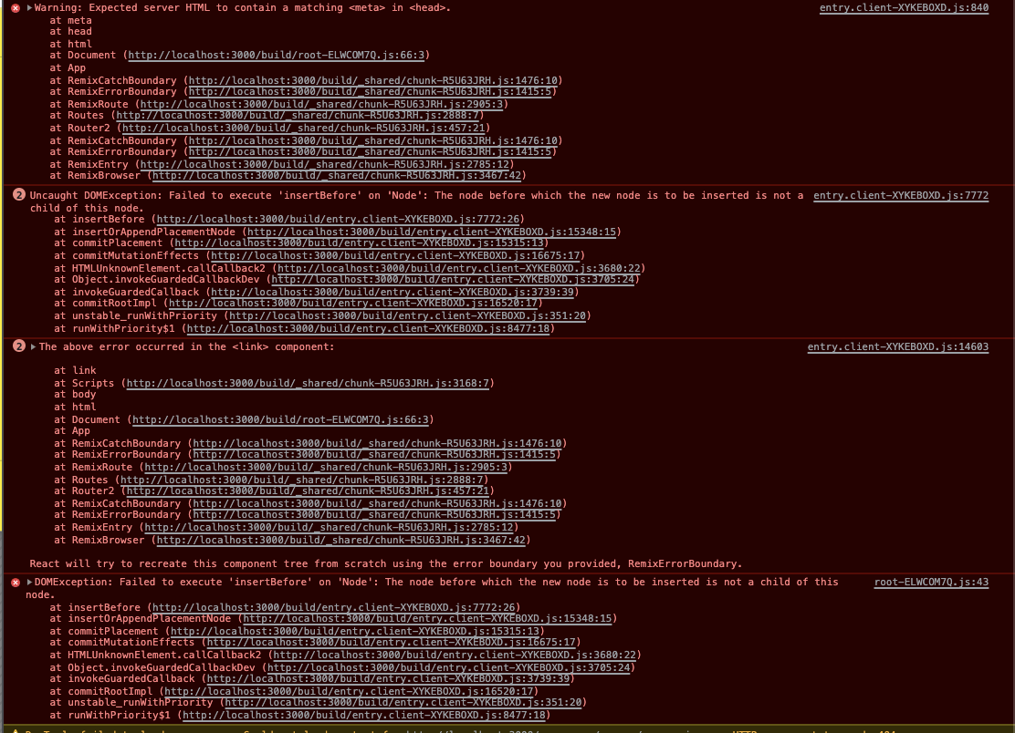 Bug Cypress E2e Test Route Navigation Failed To Execute Insertbefore On Node Crash