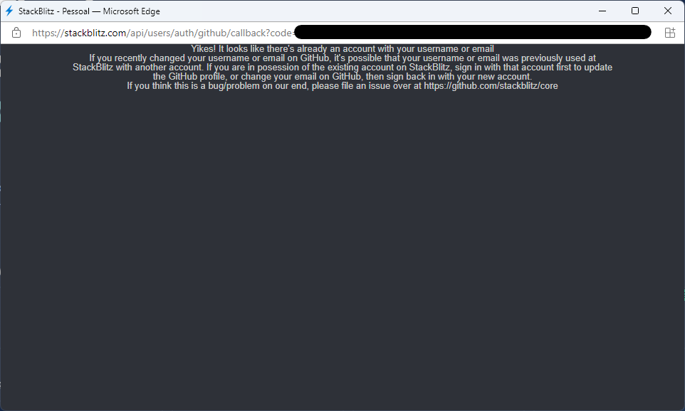 GitHub sign in error · Issue #1659 · stackblitz/core · GitHub