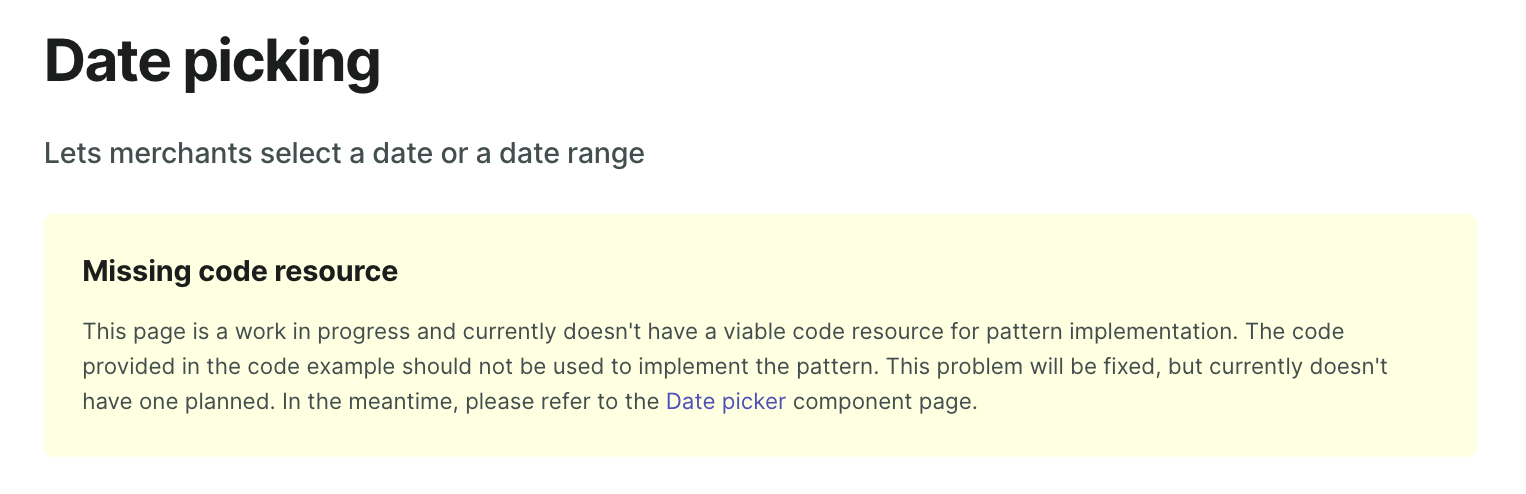 Clarify the state of the Date Picking page(s) · Issue #9211 · Shopify/polaris · GitHub