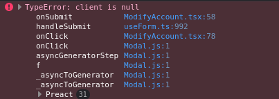 bug: client is null in when changing username, password, email (ModifyAccount) · Issue #705 ...