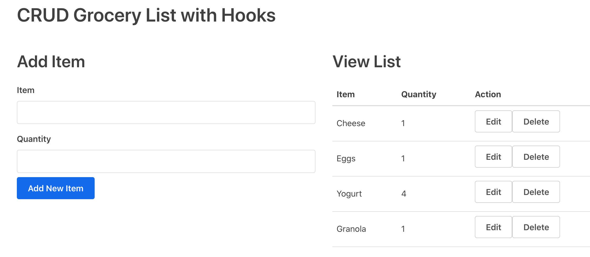 GitHub - netmagik/Grocery-List-In-React-CRUD: Grocery List in React Using HOOKS